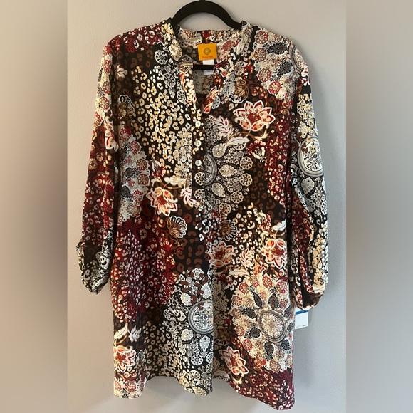 Ruby Rd. | Tops | Nwt Ruby Rd Brown And Black Graphic Blouse | Poshmark